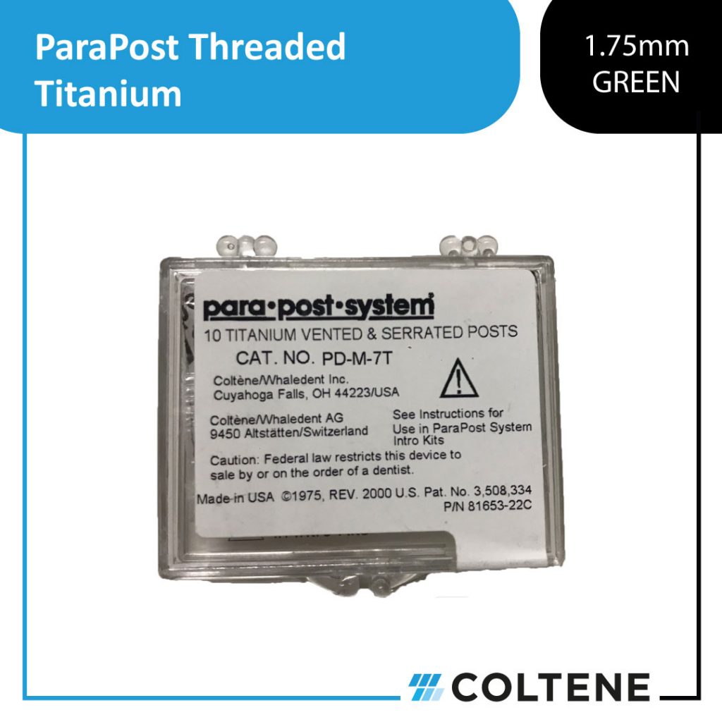 10 ParaPost Threaded Titanium, 1.75mm GREEN - SA Dental