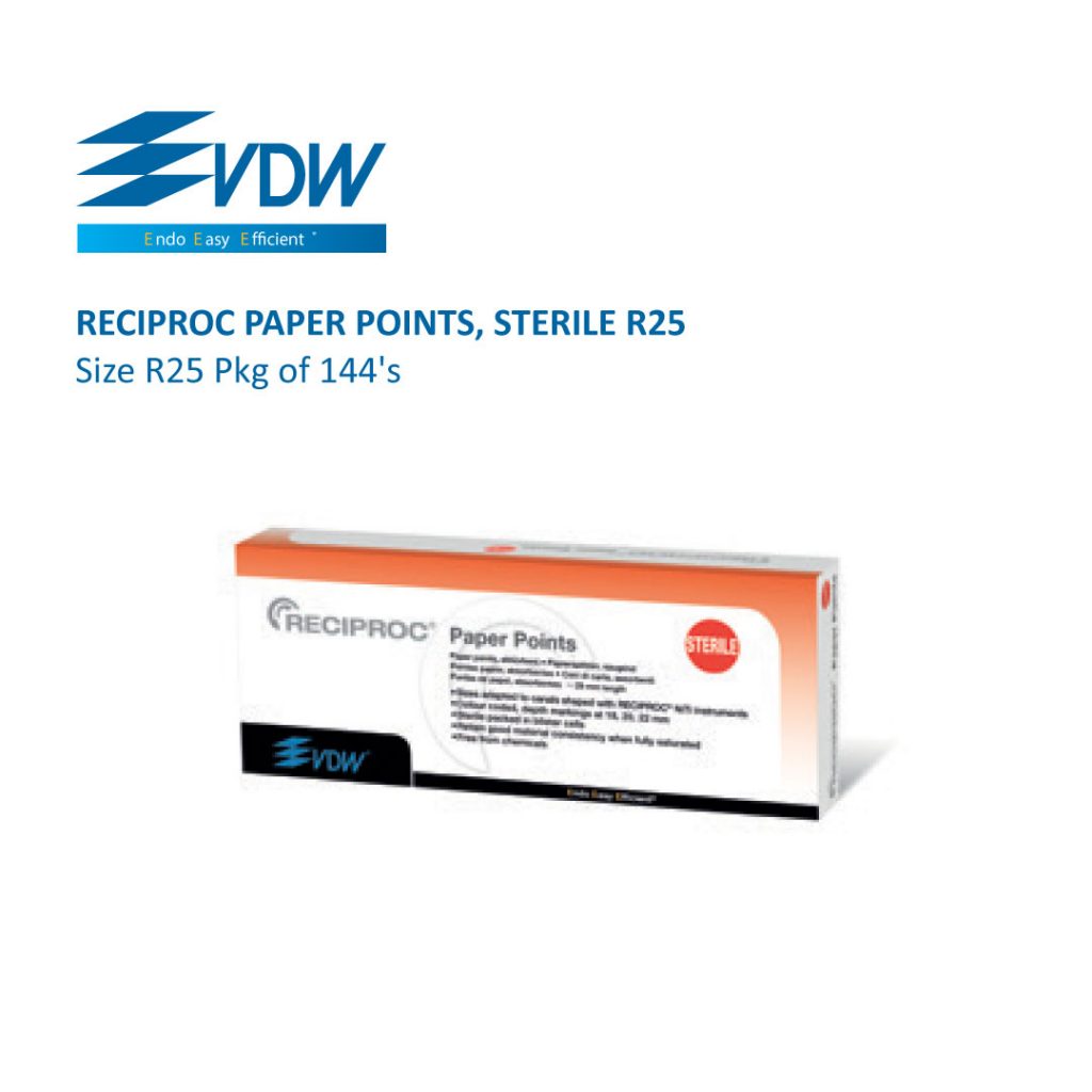 RECIPROC PAPER POINTS, STERILE R25 - SA Dental