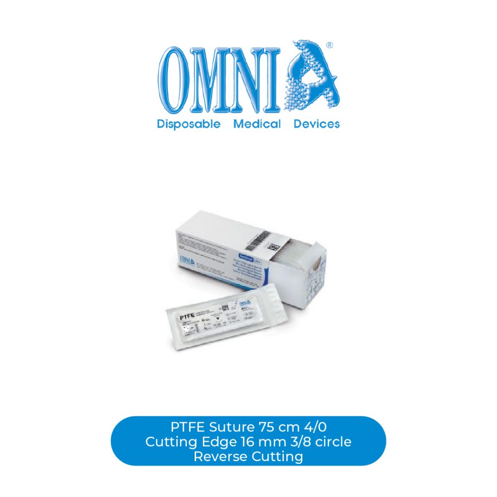 PTFE Suture 75 cm 4/0 Cutting Edge 16 mm 3/8 circle Reverse Cutting ...