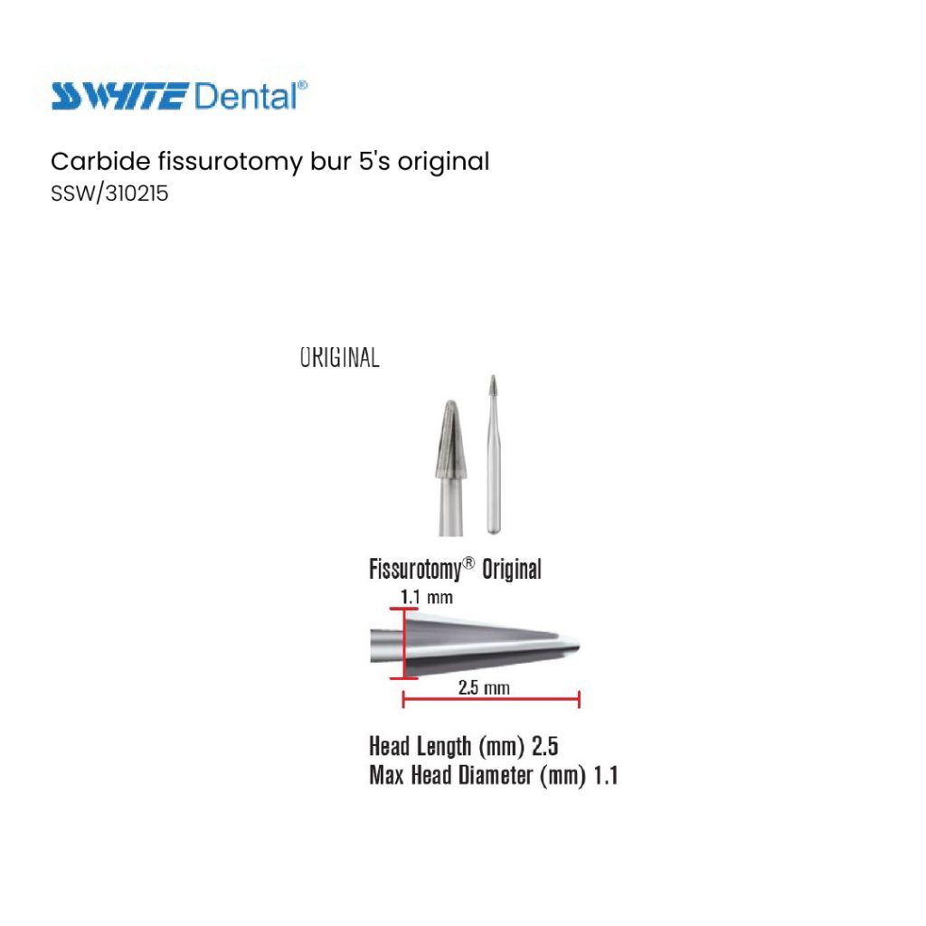 Carbide fissurotomy bur 5's original - SA Dental